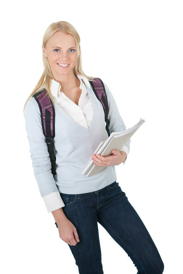 Portrait of Beautiful Student Girl Stock Photo - Image of jeans, fresh ...