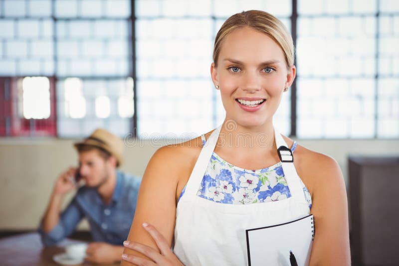 Beautiful Waitress Cleaning Wine Glass with Napkin Stock Image - Image ...