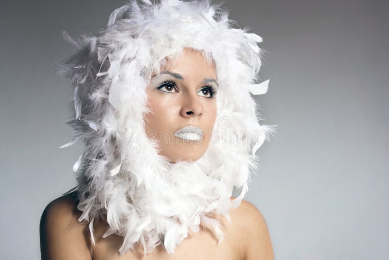 Winter queen stock image. Image of glamorous, girl, feather - 17255681