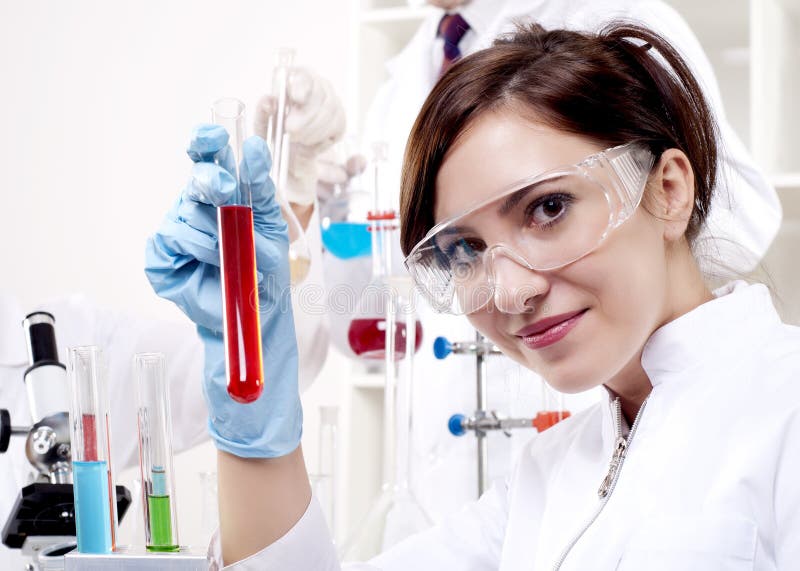 Portrait of a Beautiful Woman Chemist Stock Image - Image of education ...
