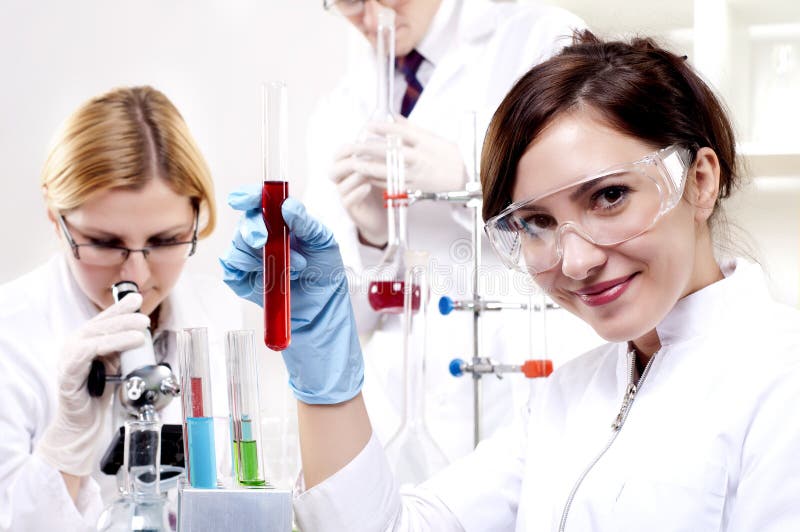 Portrait of a Beautiful Woman Chemist Stock Image - Image of education ...