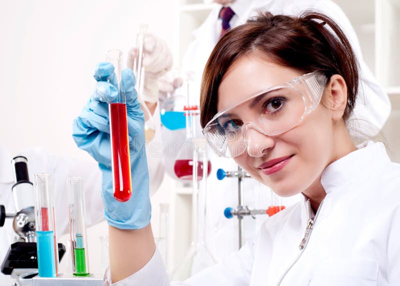 Portrait of a Beautiful Woman Chemist Stock Image - Image of education ...
