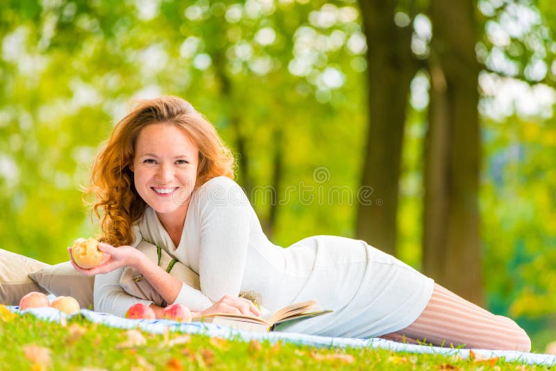 Portrait of a Beautiful Woman is Conveniently Stock Photo - Image of ...