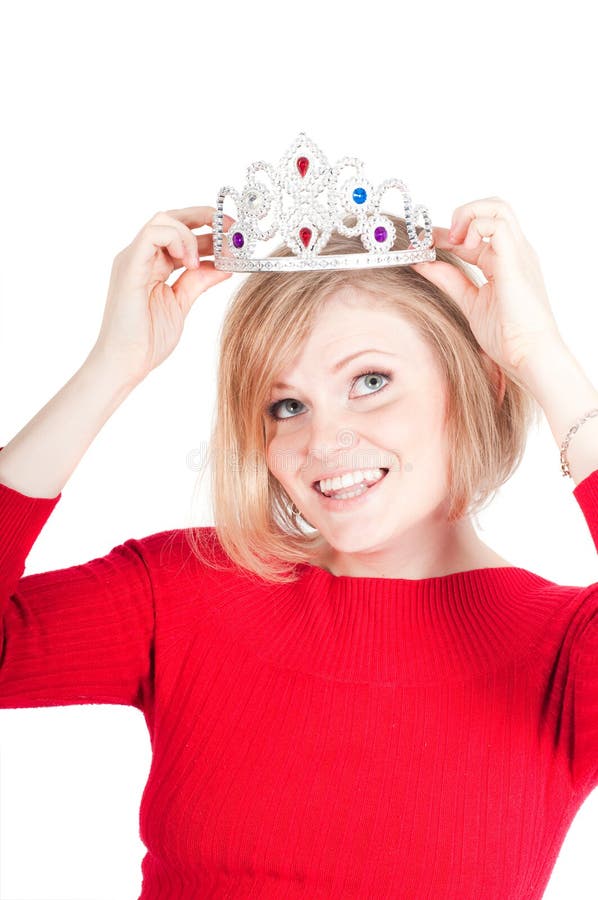 Portrait of Beautiful Woman with Crown Stock Image - Image of face ...
