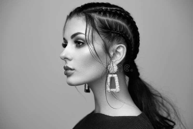 Portrait Beautiful Woman With Jewelry Stock Image Image Of Beauty