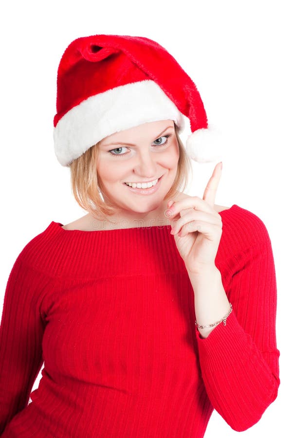 Portrait of Beautiful Woman Santa Stock Photo - Image of looking ...