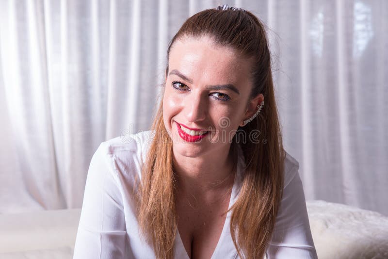 Portrait of a Beautiful Woman Smiling into the Camera Stock Image ...