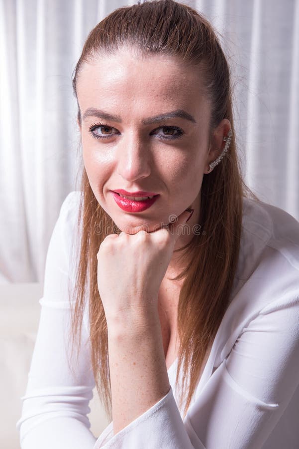 Portrait of a Beautiful Woman Smiling into the Camera Stock Photo ...
