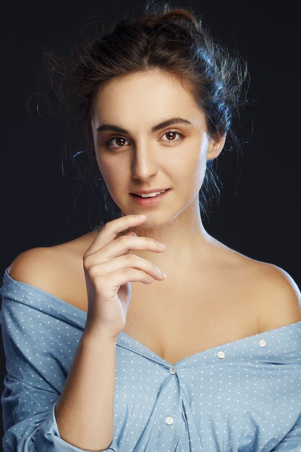 Portrait of Beautiful Woman in Studio. Beauty Concept. Stock Photo ...