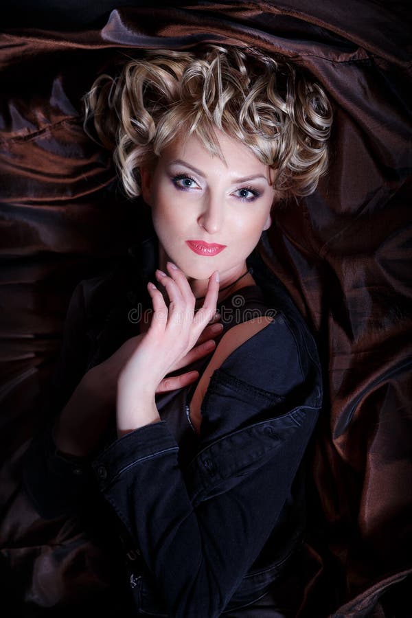 Portrait of the Beautiful Woman in Studio Stock Image - Image of beauty ...