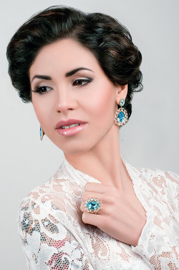 Portrait of Beautiful Woman Wedding Model Stock Image - Image of ...