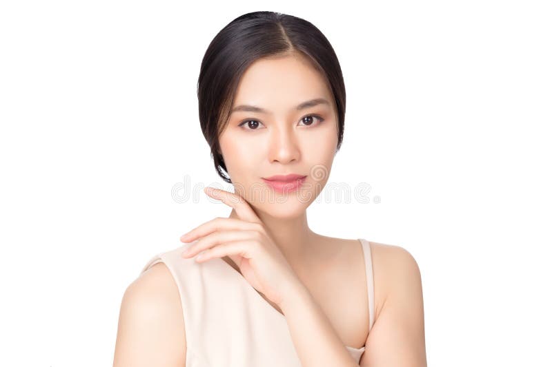 Portrait Beautiful Young Asian Woman Clean Fresh Skin Concept Asian