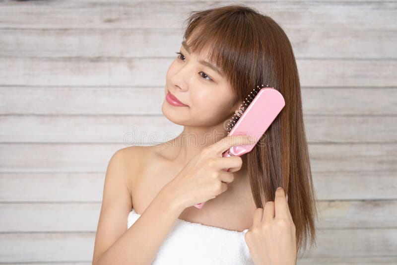 Woman Brushing Her Hair Stock Image Image Of Lady Care 122151033