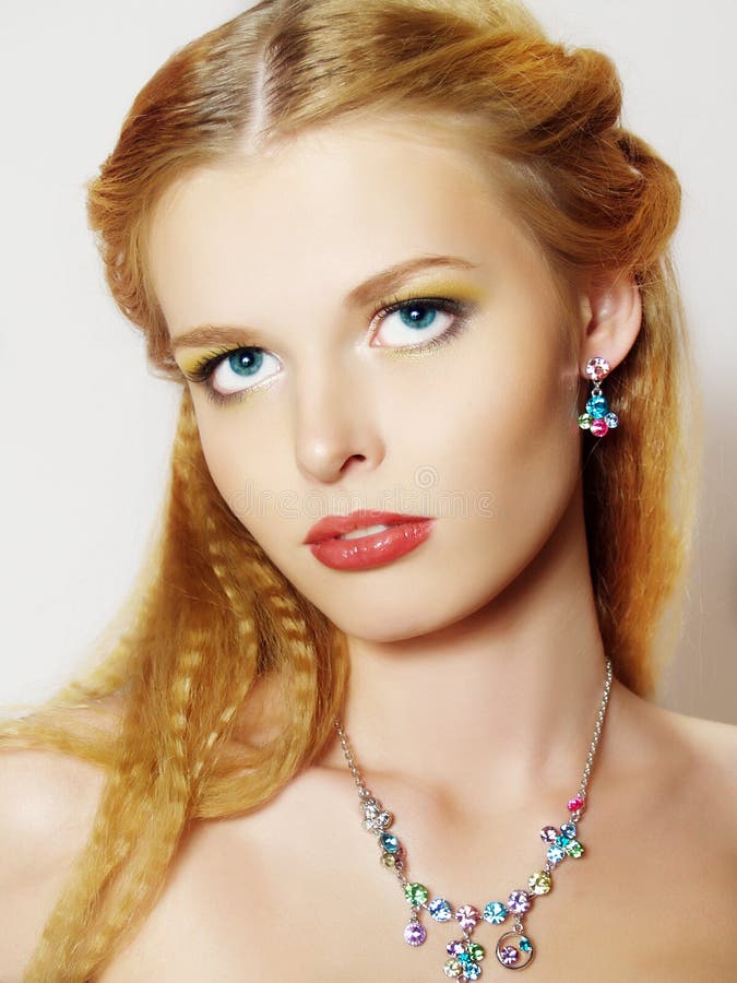 Portrait of Beautiful Young Fashion Model Stock Image - Image of ...