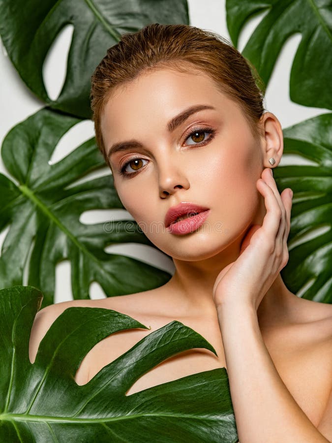 Portrait Of A Beautiful Young Girl With Clean And Healthy Skin Clean