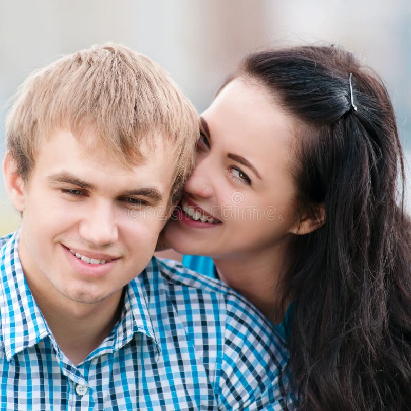 Portrait of a Beautiful Young Happy Smiling Couple Stock Image - Image ...