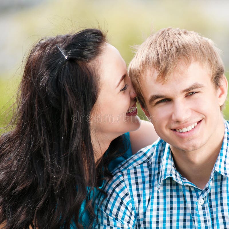 Portrait of a Beautiful Young Happy Smiling Couple Stock Photo - Image ...