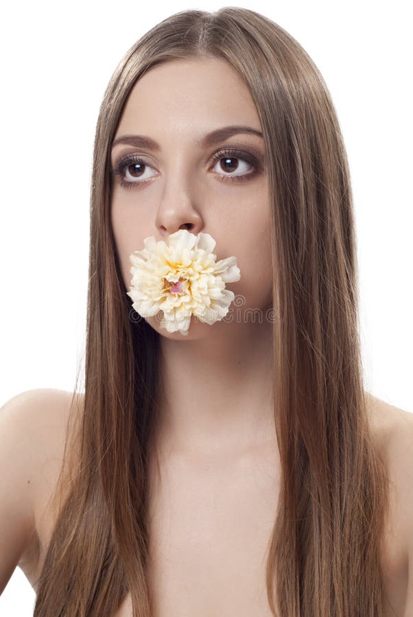 Portrait of Beautiful Young Lady Stock Image - Image of freshness ...