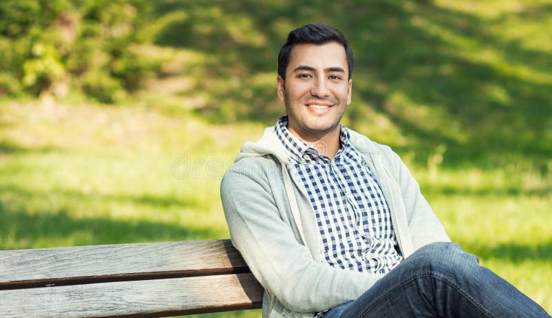 Portrait stock image. Image of handsome, smile, forest - 34801287