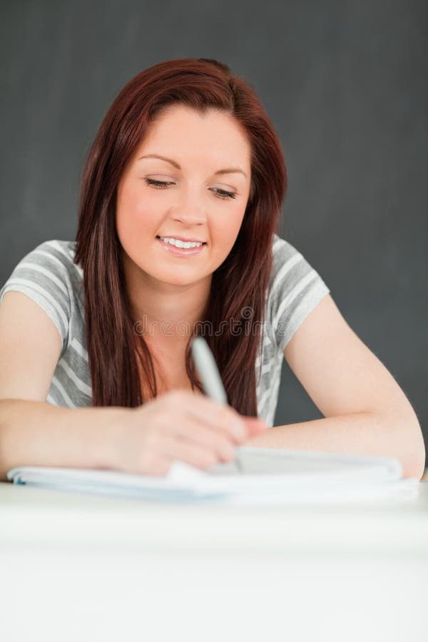 Portrait of a Beautiful Young Student Taking Notes Stock Photo - Image ...