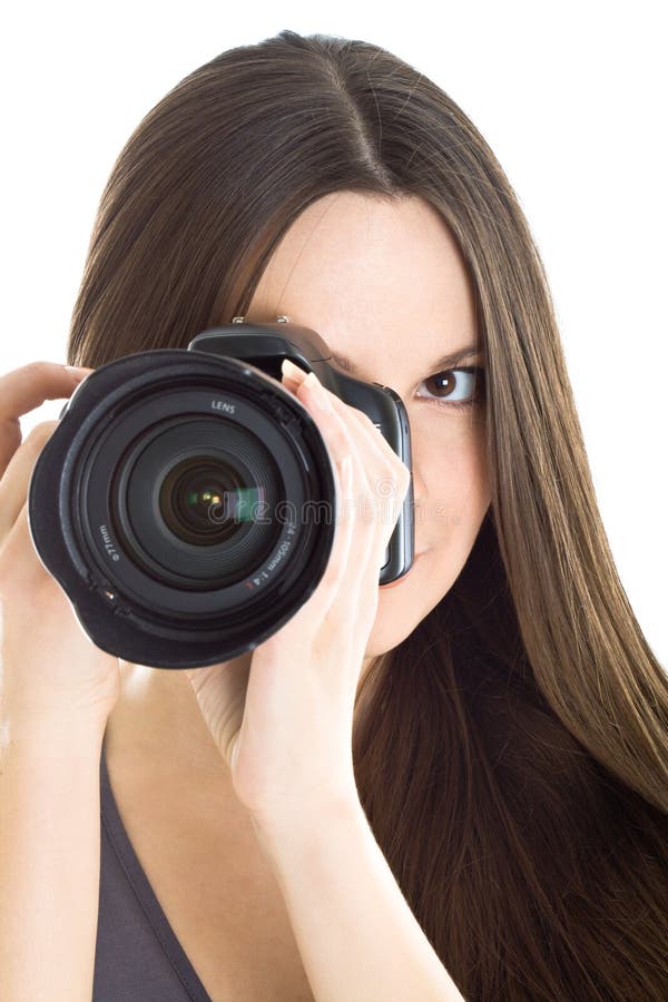 Female photographer. stock photo. Image of caucasian, lens - 3530568