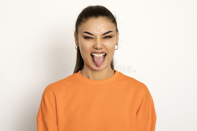 Portrait of a Beautiful Young Woman Expression. Stock Image - Image of ...