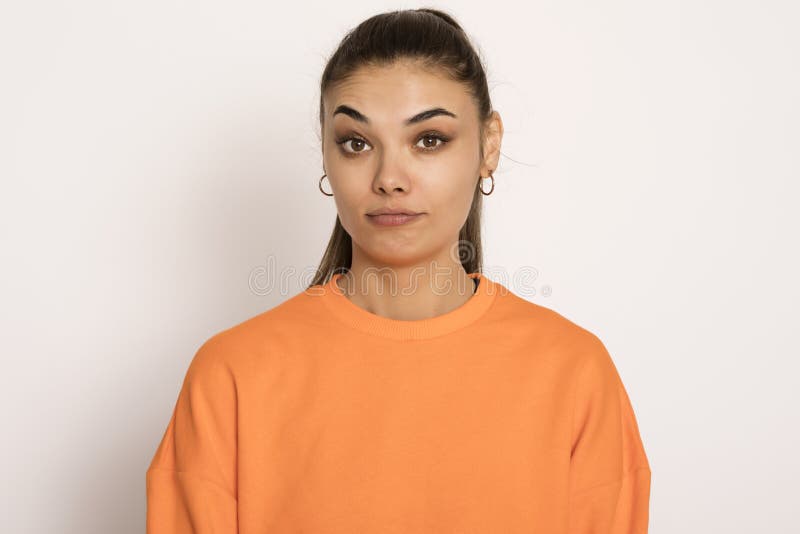 Portrait of a Beautiful Young Woman Expression. Stock Image - Image of ...