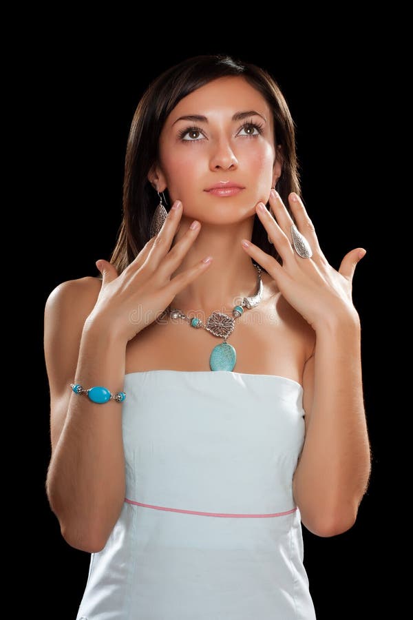 Portrait of a Beautiful Young Woman. Isolated Stock Image - Image of ...