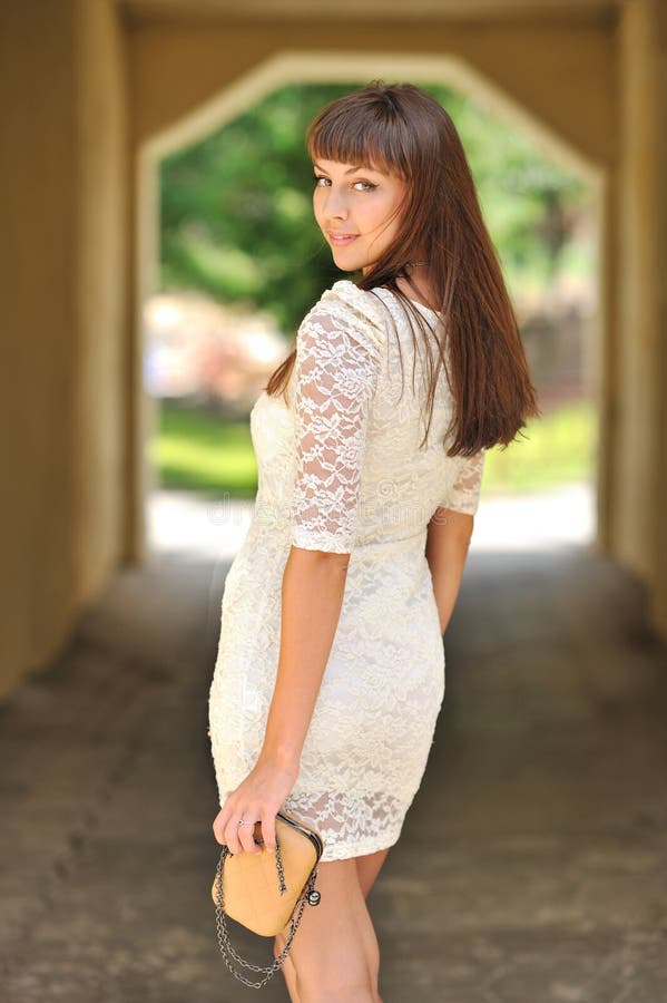 Portrait of Beautiful Young Woman Model in Town Stock Image - Image of ...