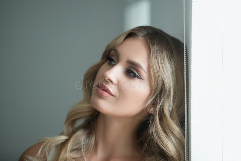 Portrait Of Beautiful Young Woman Sensual Beauty Female Model Face
