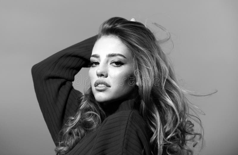 Portrait Of Beautiful Young Woman Sensual Beauty Female Model Face