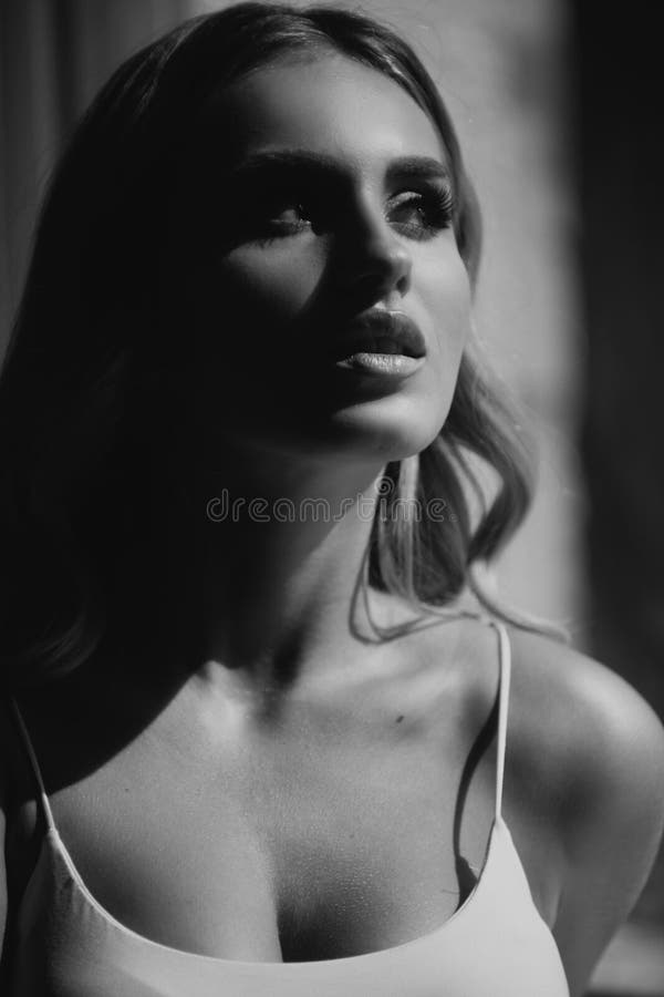Portrait Of Beautiful Young Woman Sensual Beauty Female Model Face