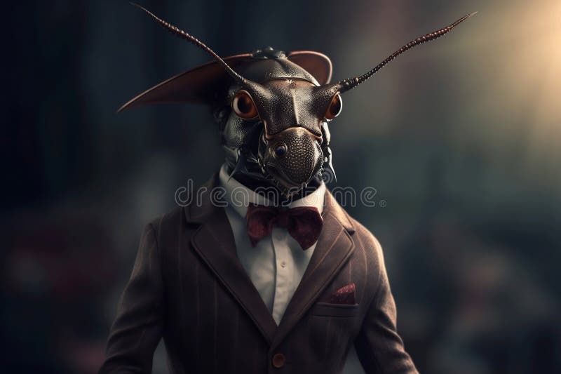 Portrait of a Beetle Dressed in a Formal Business Suit Stock ...