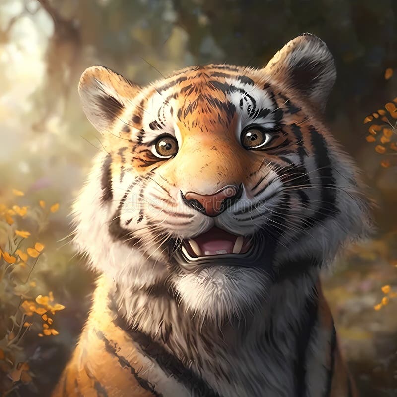 Portrait of a Bengal Tiger Portrait of a Tiger Stock Illustration ...