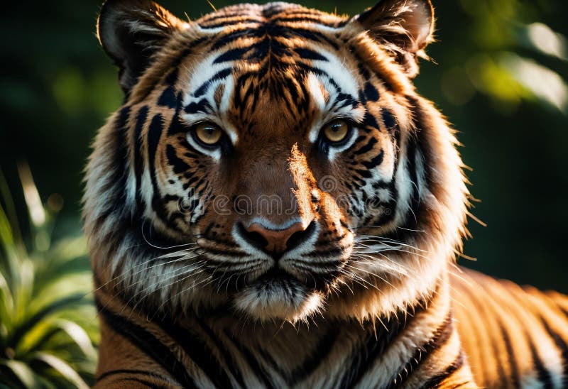 Portrait of a Bengal Tiger in a Sunny Outdoor Setting, AI-generated ...