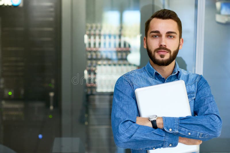 Portrait of Systems Administrator Stock Photo - Image of copy, system ...