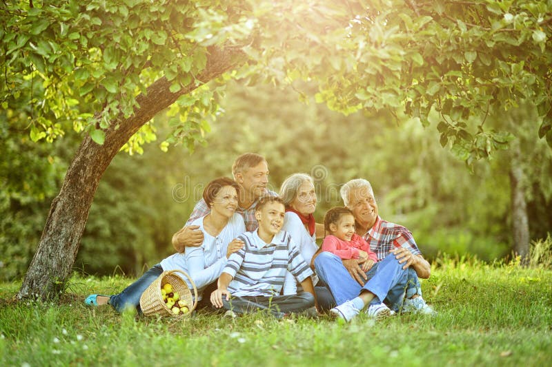 Portrait of big family resting - Stock Image - Everypixel