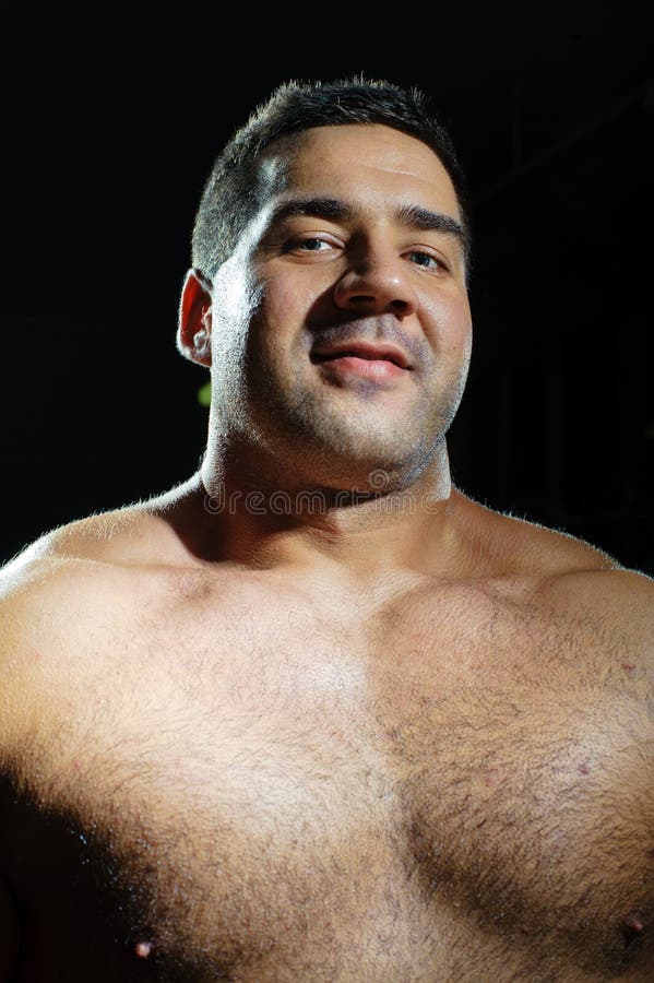 Portrait of Big Muscular Man Stock Photo - Image of attitude, portrait ...