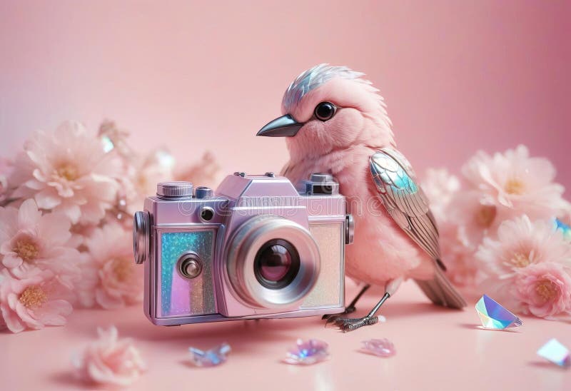 A Portrait of a Bird in the Style Vintage Toy Camera Effect Stock ...