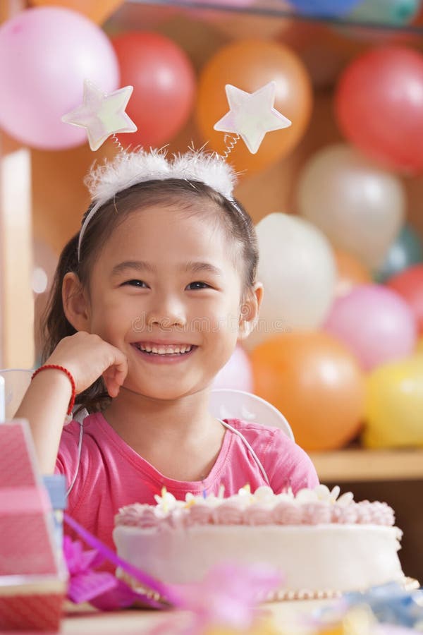 Portrait of Birthday Girl stock image. Image of indoors - 36763067