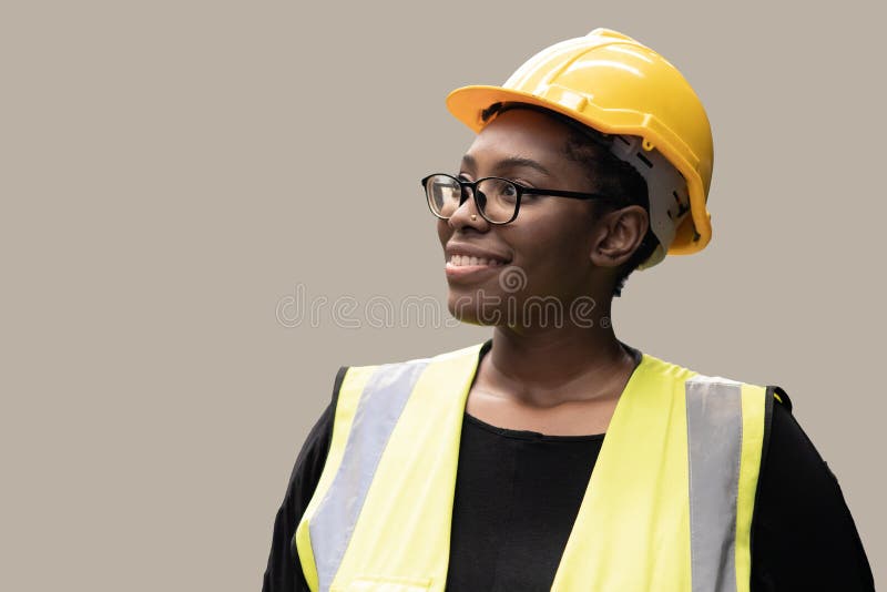 Portrait Black African Smart Women Worker Engineer Happy Smile with ... Portrait Black African Smart Women Worker Engineer Happy Smile with ...