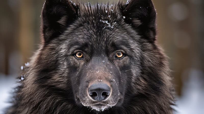 Portrait of a Black Canadian Wolf. Generative AI. Stock Illustration ...