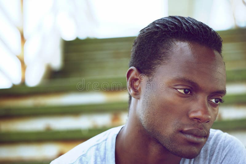 Portrait of a Black Man S Face Stock Image - Image of attractive ...