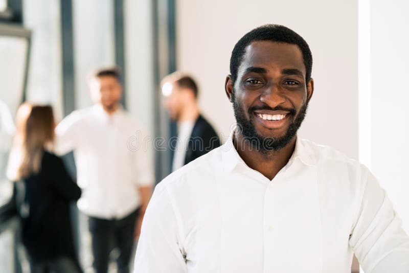 Portrait of Black Office Worker. Stock Image - Image of coworker ...