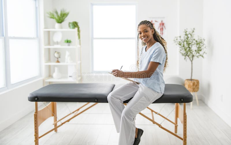 Portrait of a Black Physiotherapy Person in Uniform Stock Image - Image ...
