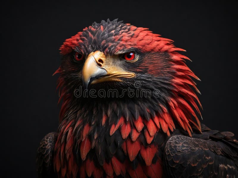 Black and Red Eagle. Generated with AI Stock Illustration ...