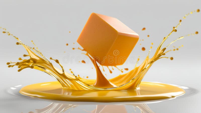 Block of Cheese Isolated on White Background Stock Illustration ...