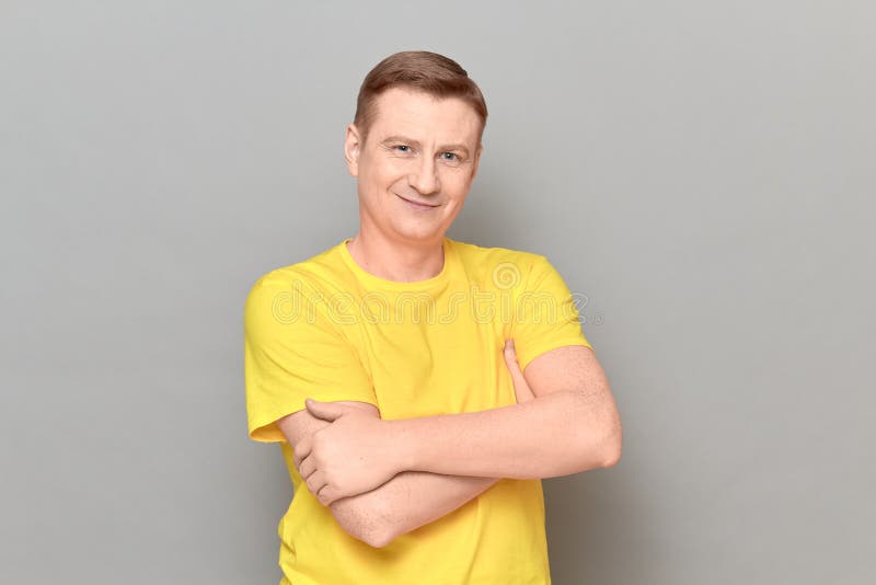 Portrait of Blond Mature Man with Happy Expression and Smiling Stock ... Portrait of Blond Mature Man with Happy Expression and Smiling Stock ...