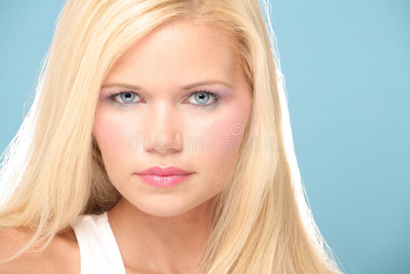 Portrait of Blond with Piercing Blue Eyes Stock Image - Image of blue ...