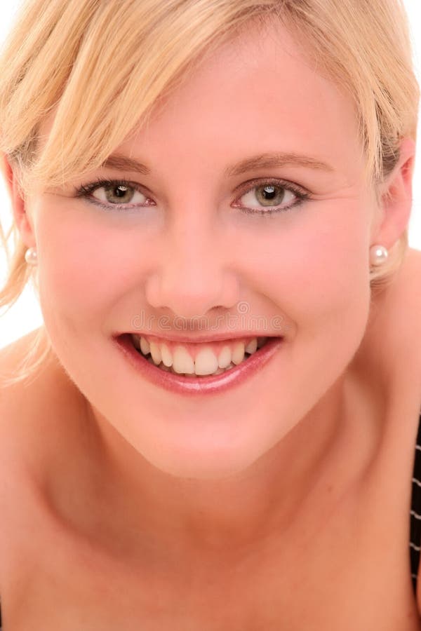 Blonde Woman Smiling Headshot Stock Photo - Image of blonde, teeth: 893456